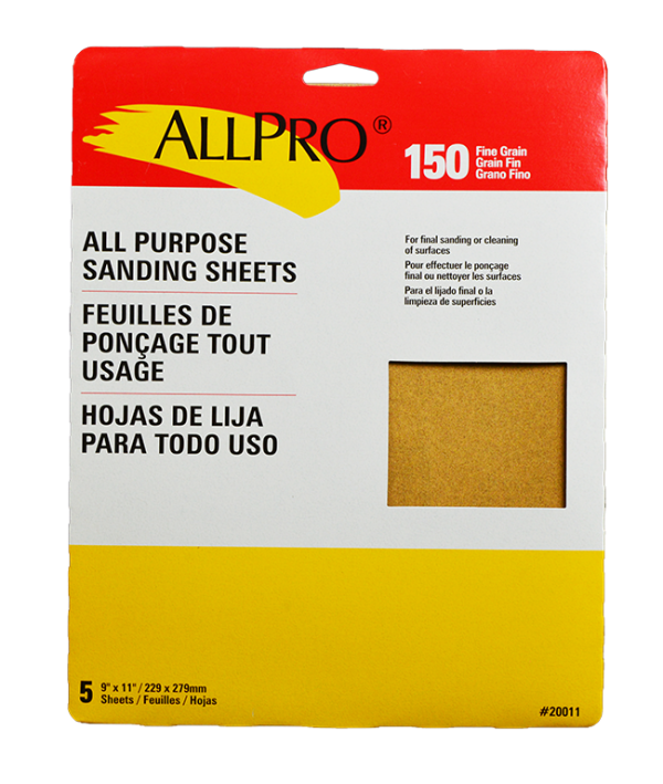 AllPro 150 Grit Sand Paper 5pk – Lewis Paint & Wallcovering